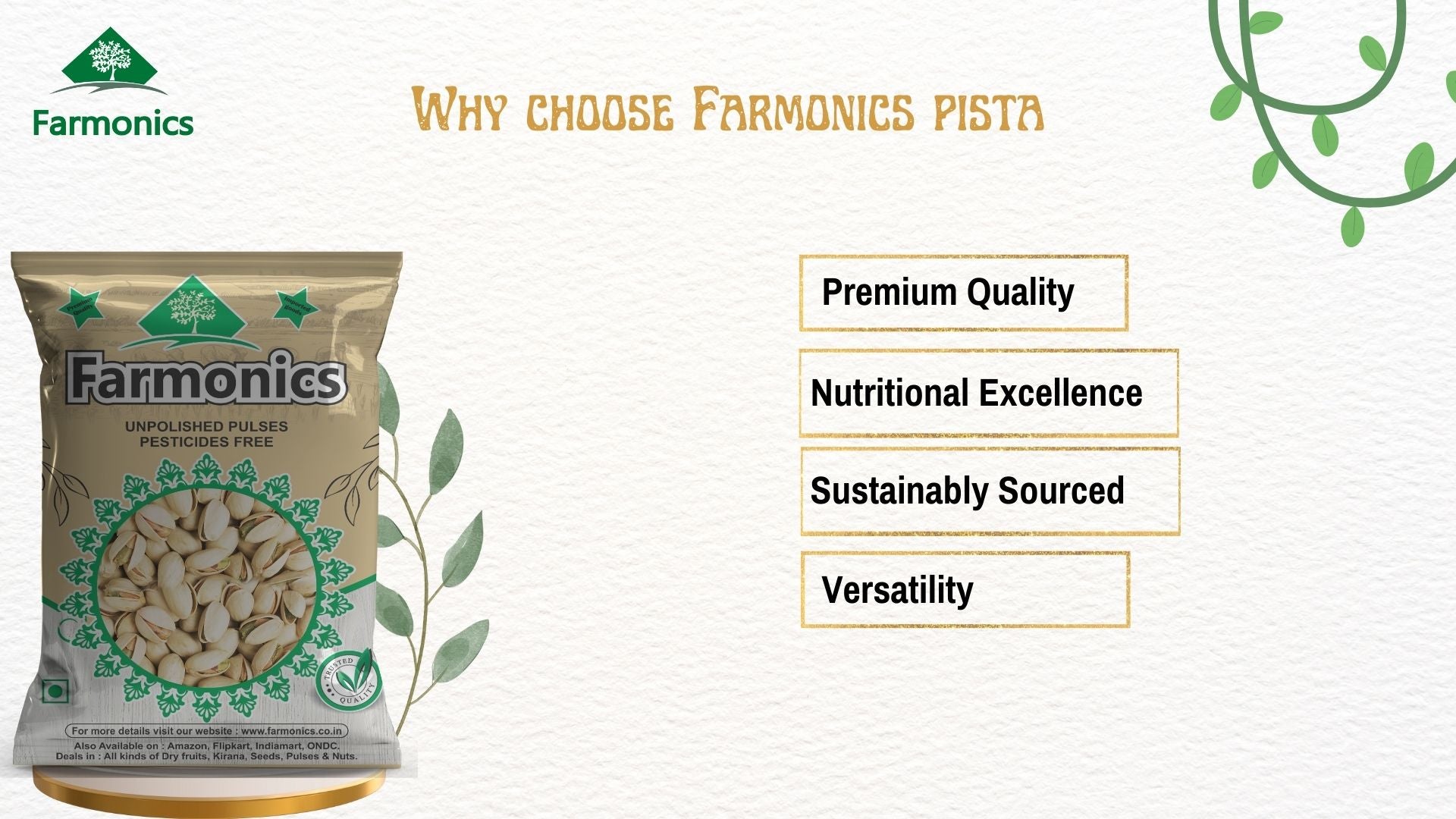 Buy Pista Online at Best Price | Order Pistachios Online – Farmonics
