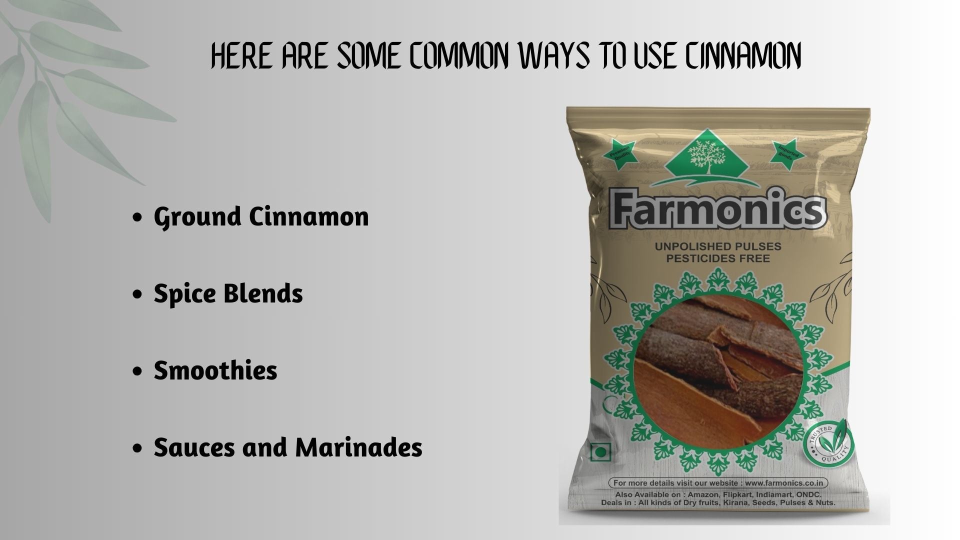Cinnamon Cigar Online | Cinamon Stick (Dalchini)- Farmonics
